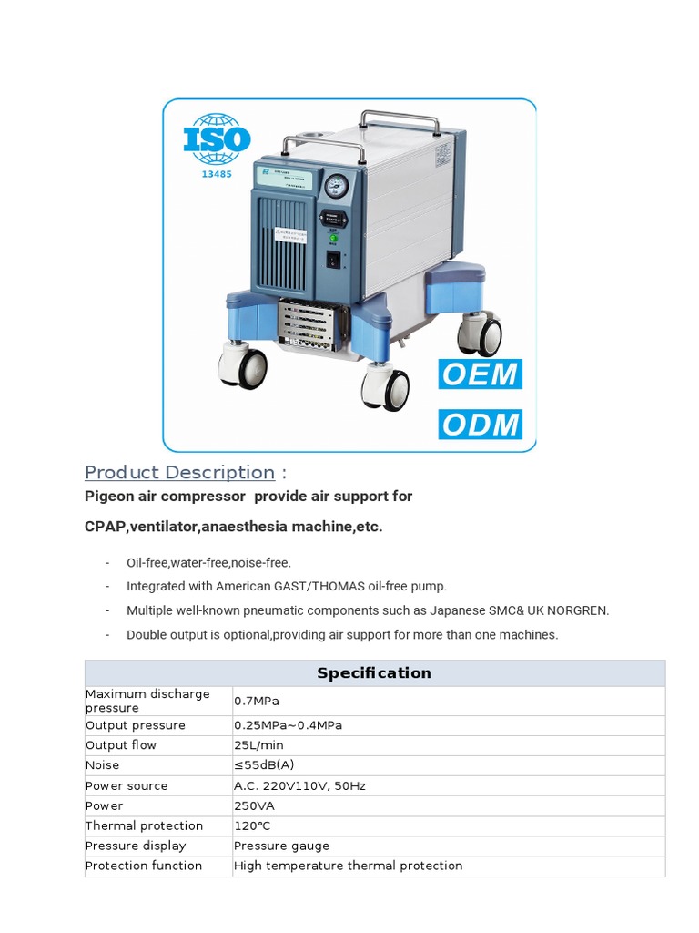 PN 4000 Air Compressor for CPAP | PDF | Technology & Engineering