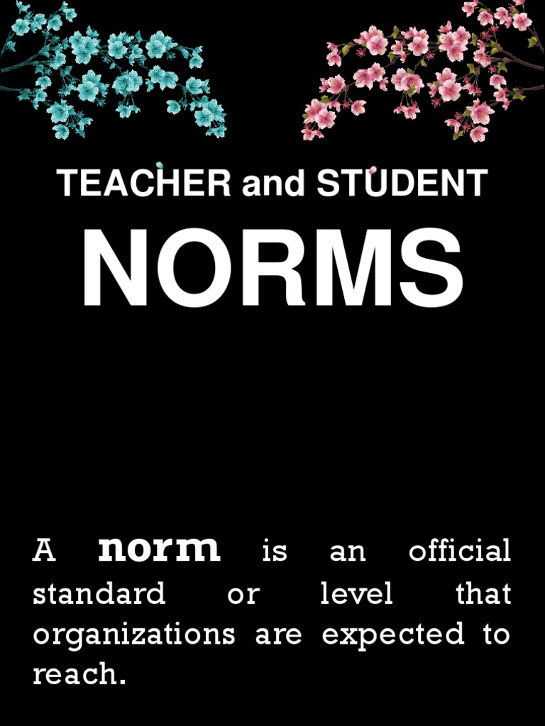 TEACHER and STUDENT Norms | PDF | Teachers | Learning