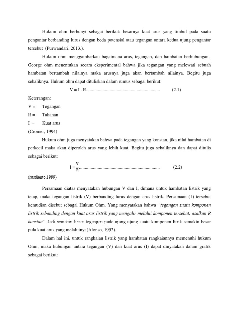 Hukum Ohm: Teori dan Rumus Dasar | PDF | Metode & Bahan Ajar | Sains ...