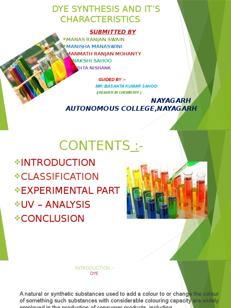 Dye Synthesis Project | PDF | Dye | Chemical Compounds