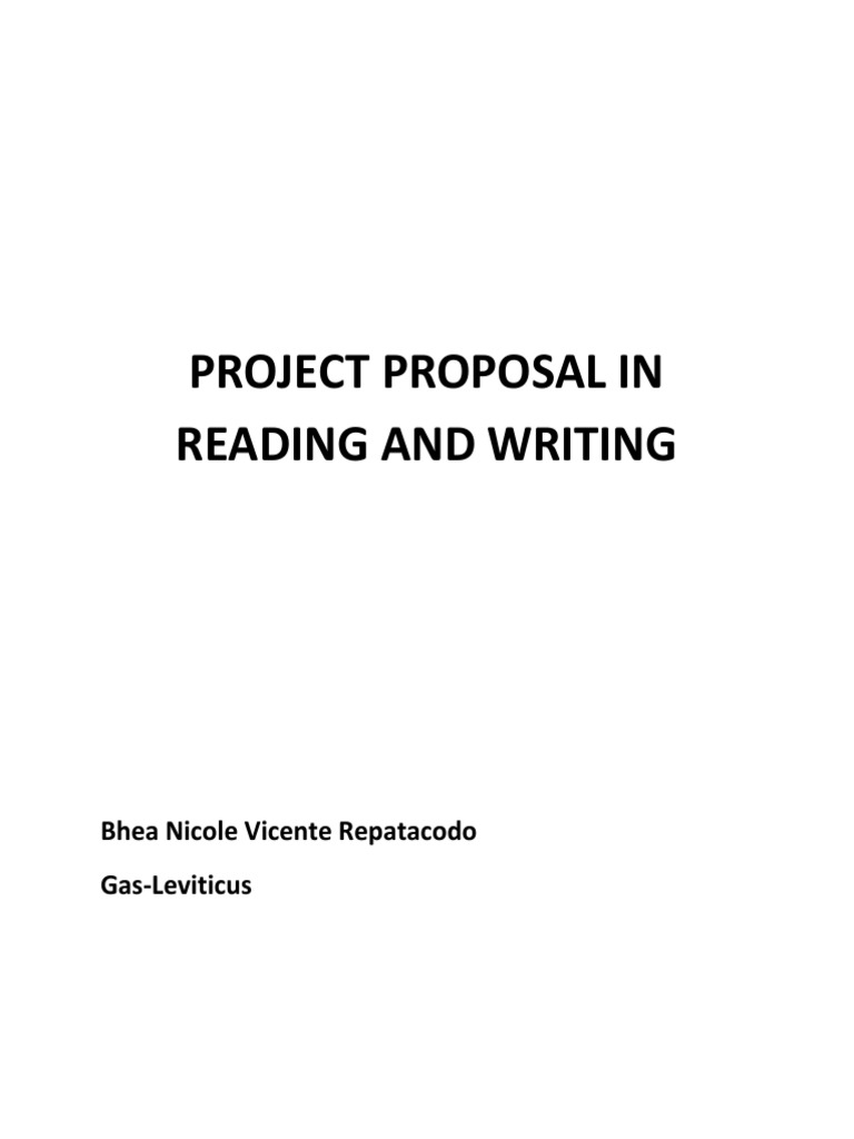 Reading and Writing Project Proposal | PDF