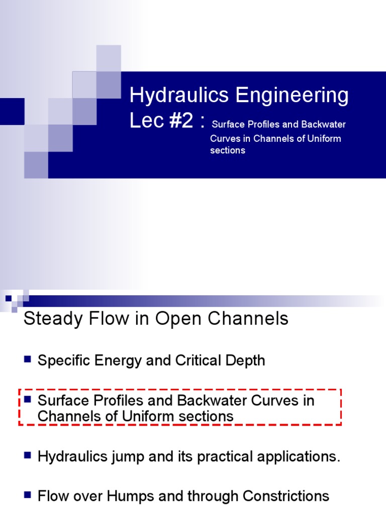 Hydraulics Engineering Surface Profiles | PDF | Chemical Engineering ...