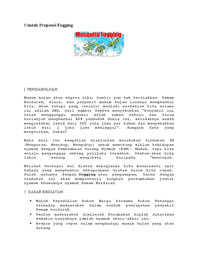 Proposal Permohonan Fogging DBD | PDF