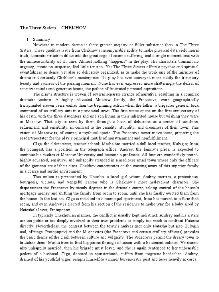 CHEKHOV - The Three Sisters | PDF