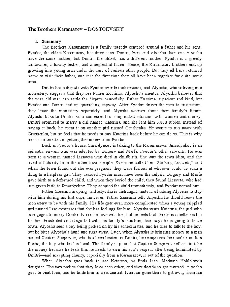 DOSTOEVSKY - The Brothers Karamazov | PDF | The Brothers Karamazov
