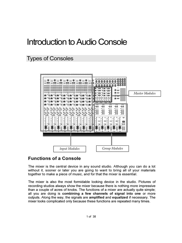 Audio Consoles Ref Material PDF | PDF | Equalization (Audio) | Signal ...