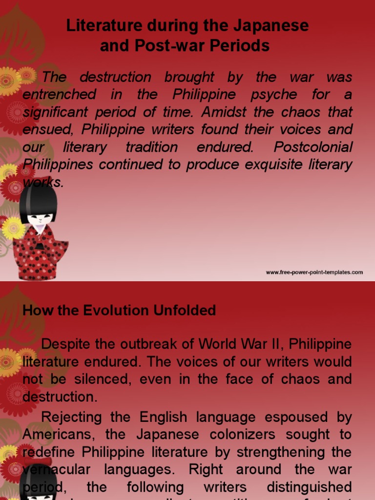 Philippine Literature: Japanese & Post-War | PDF | Tagalog Language ...