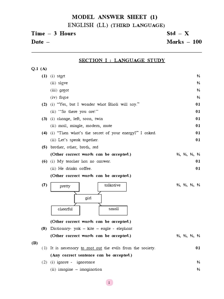 10th Grade English Exam Answer Key | PDF | Nonverbal Communication ...