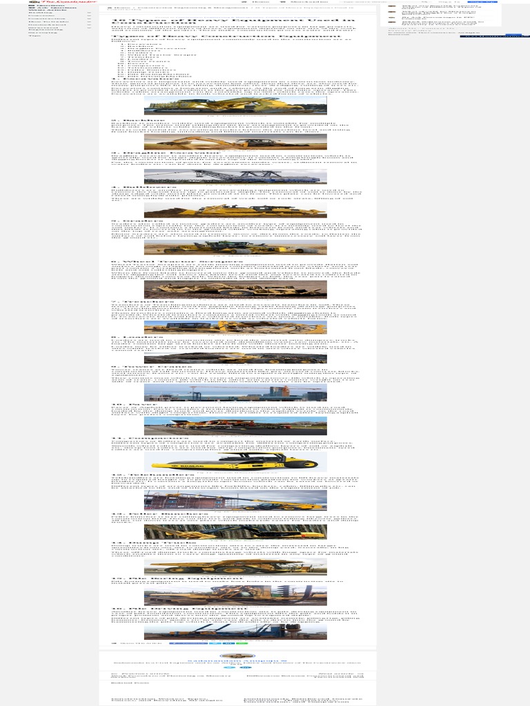 16 Types of Heavy Equipment Used in Construction PDF | PDF | Loader ...