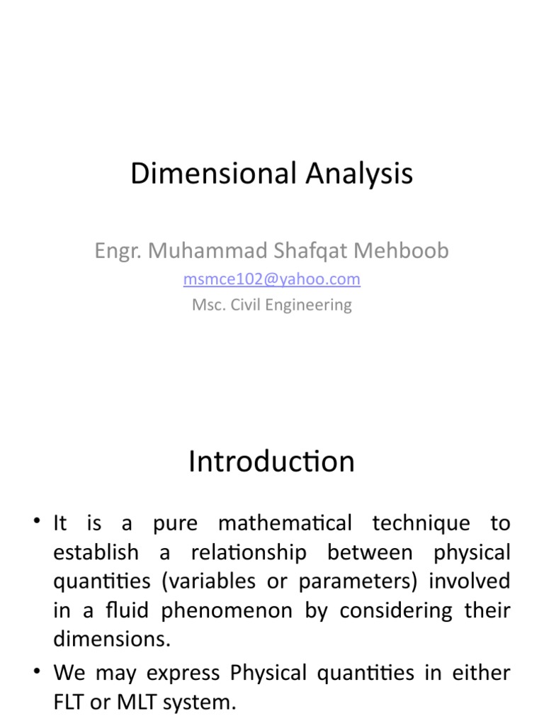 Dimensional Analysis | PDF | Physics | Mechanics