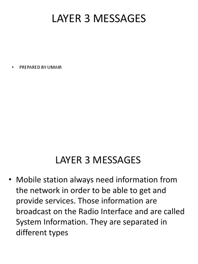 Layer 3 Messages | PDF | Data Transmission | Networks
