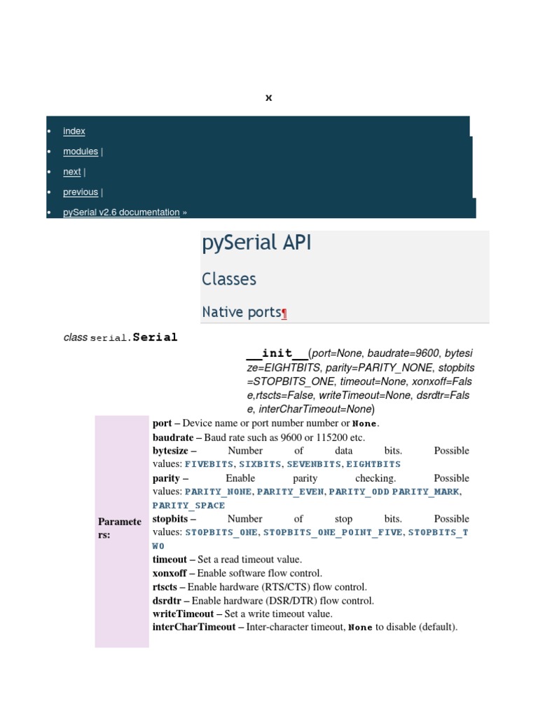Pyserial | PDF | Transmission Control Protocol | Network Socket