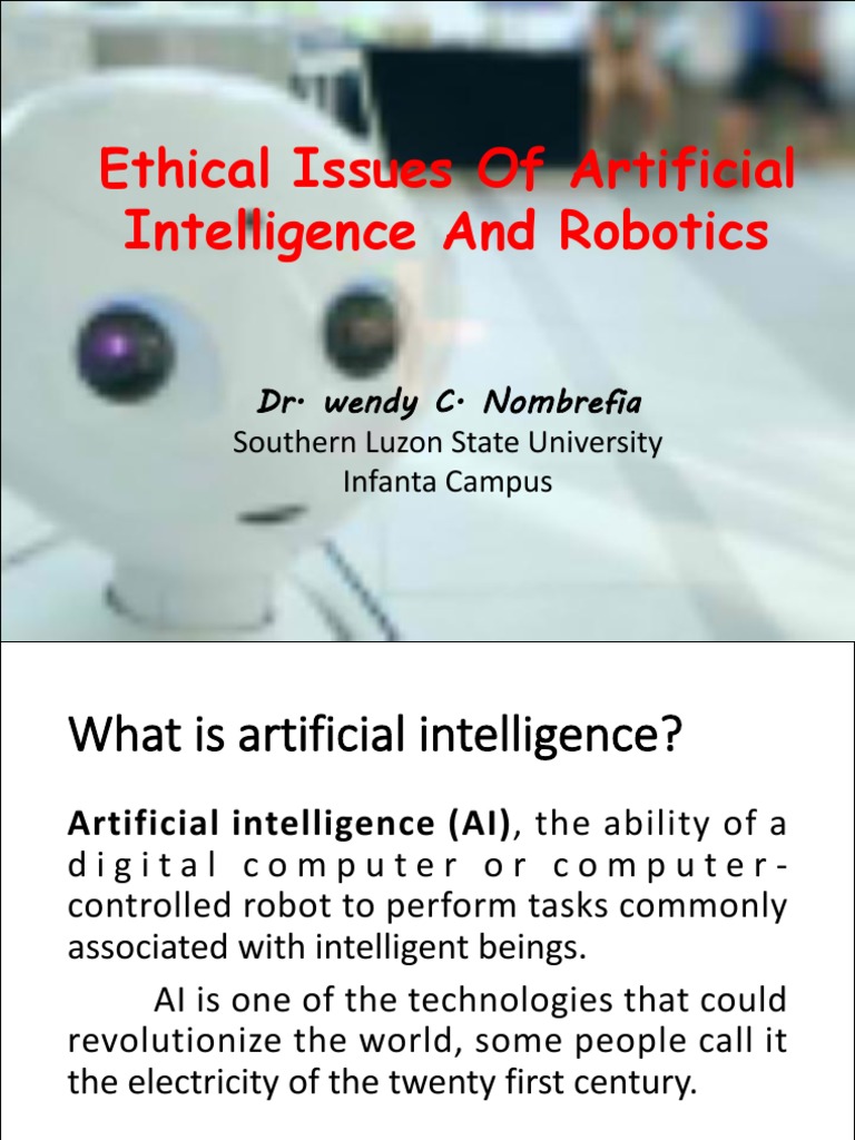 Ethical Issues of AI and Robotics | PDF | Artificial Intelligence ...