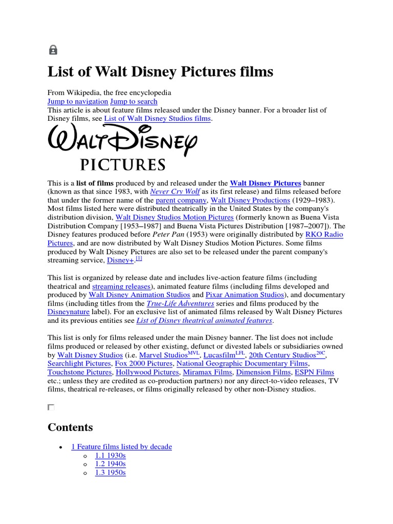 Disney | PDF | Walt Disney Pictures | The Walt Disney Company
