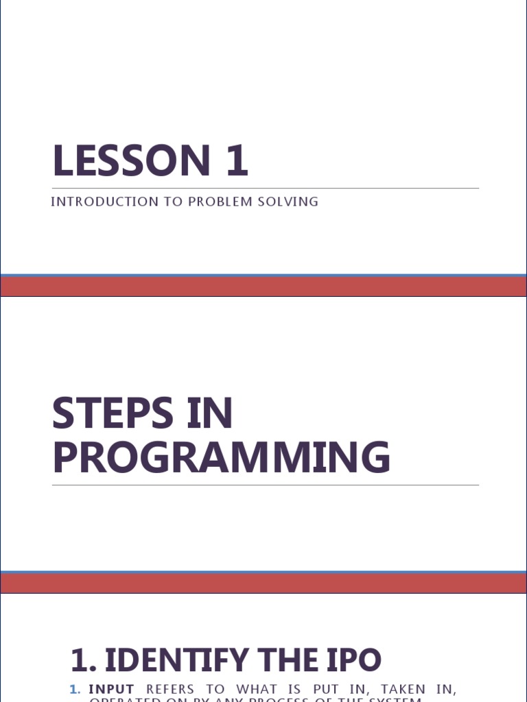 Lesson 1 | PDF | Algorithms | Computer Engineering