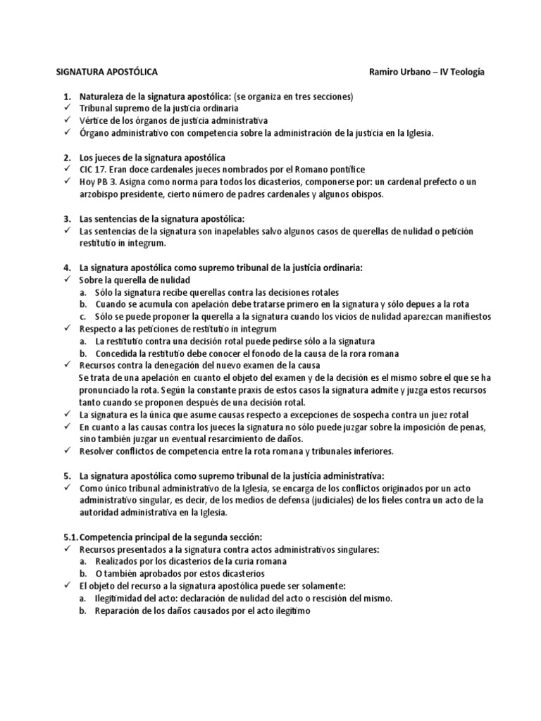 Signatura Apostólica | PDF | Santa Sede | Judicaturas
