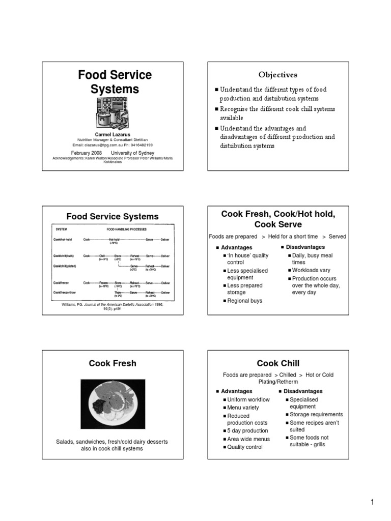 Food Service Systems Handouts 08 PDF | PDF | Foods | Cooking