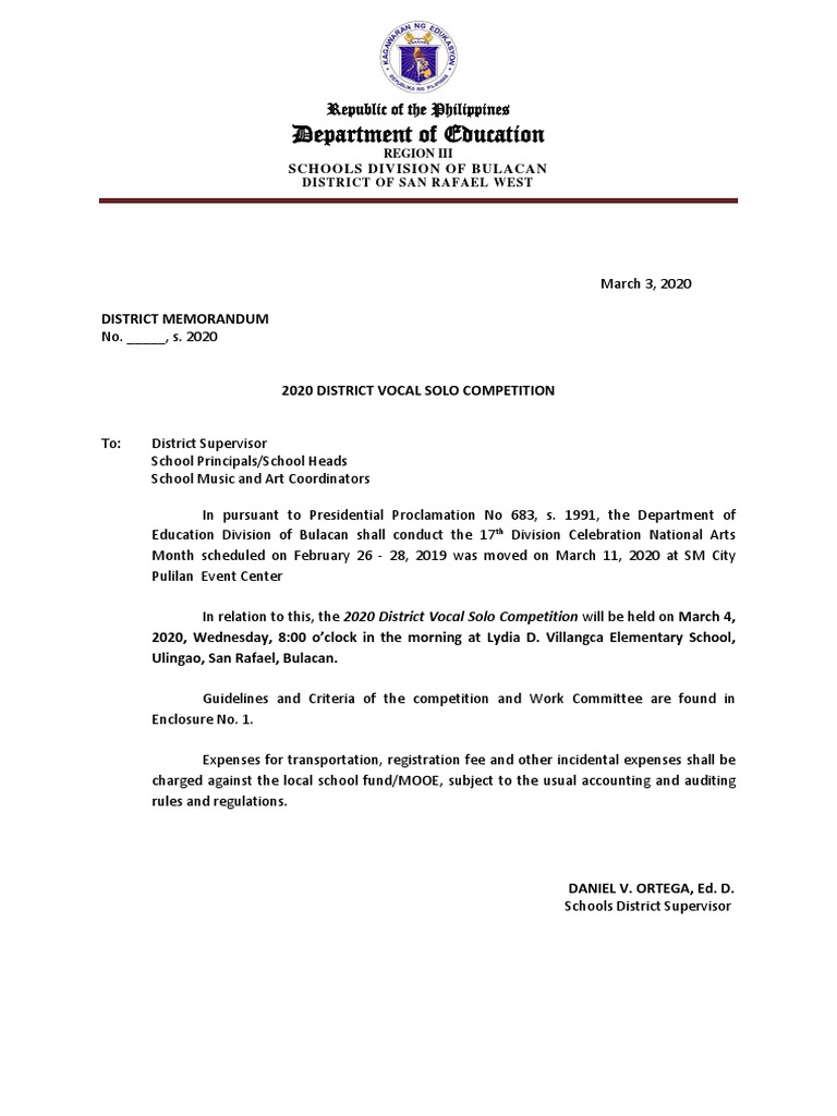 District Memo 2020 | PDF | Government
