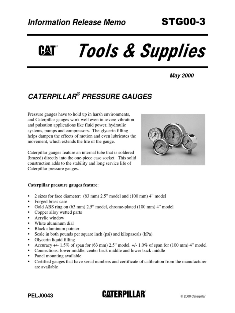 Herramientas Manómetros Cat | PDF | Pressure Measurement | Pressure