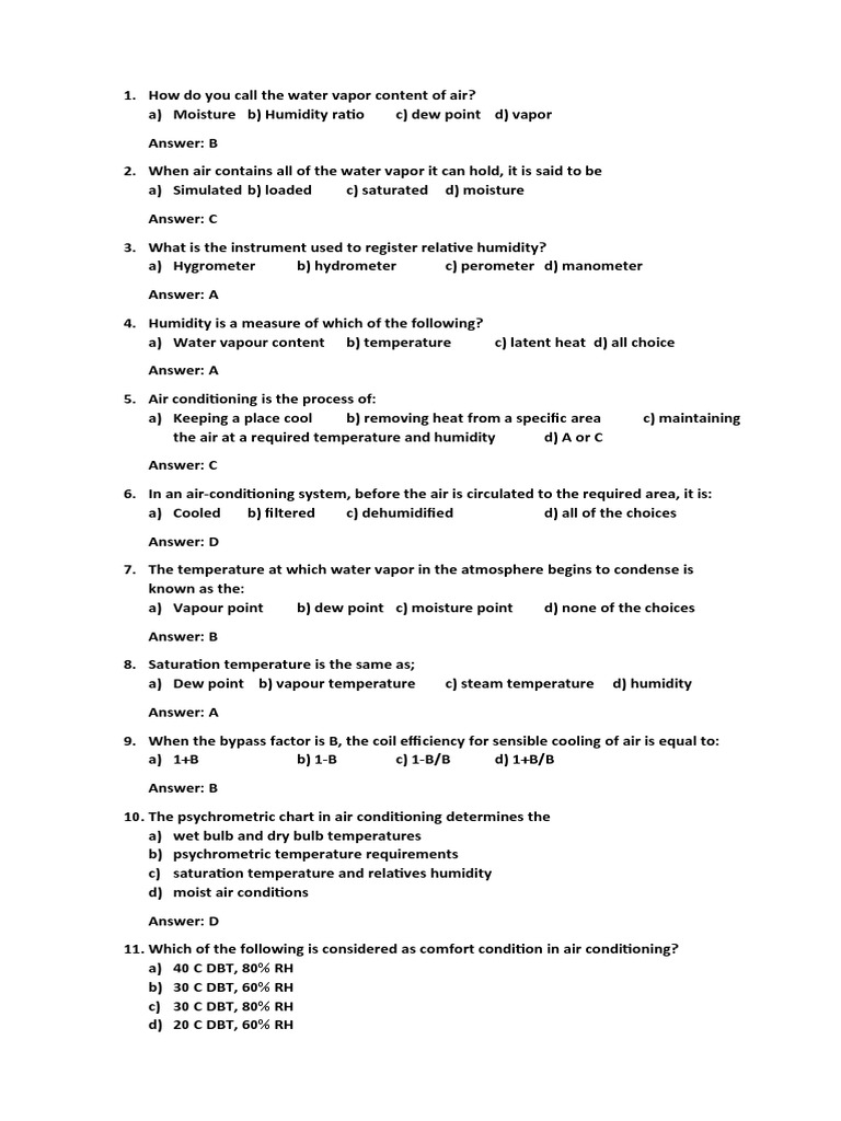 Air Conditioning Terms | PDF | Air Conditioning | Humidity