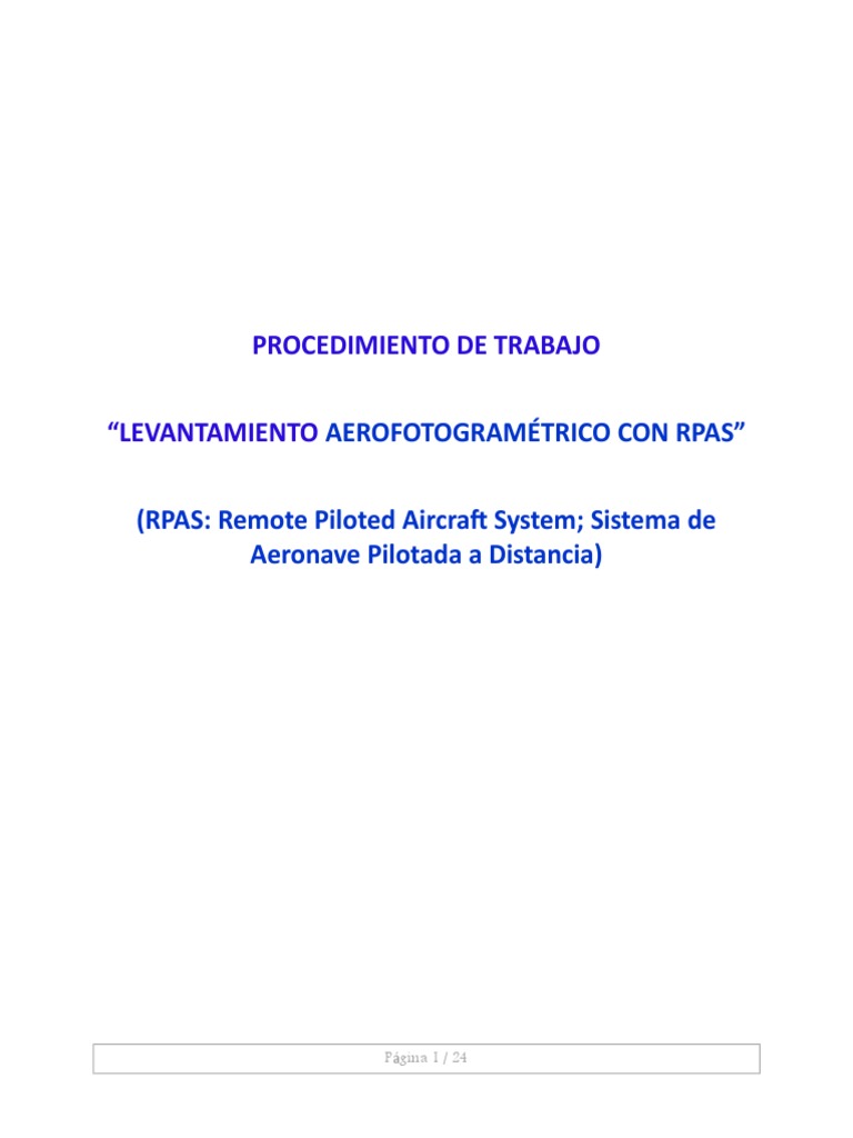 Procedimiento Trabajo Seguro Levantamiento Con DRON | PDF | Regulación ...