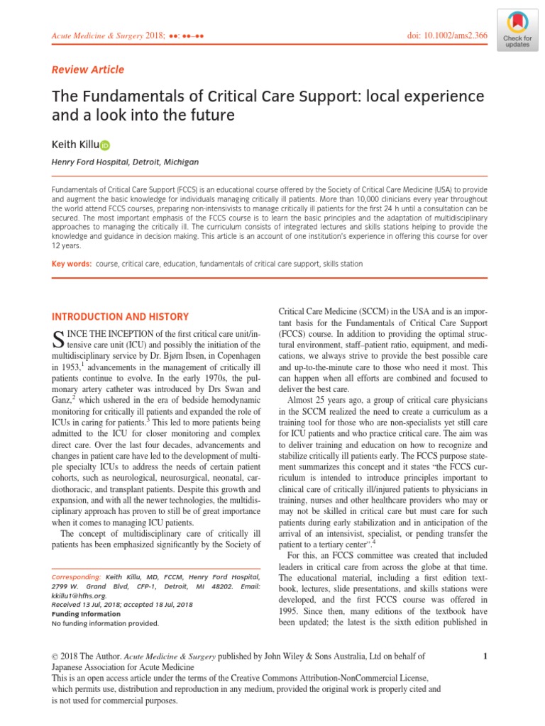 The Fundamentals of Critical Care Support Local Ex | PDF | Intensive ...