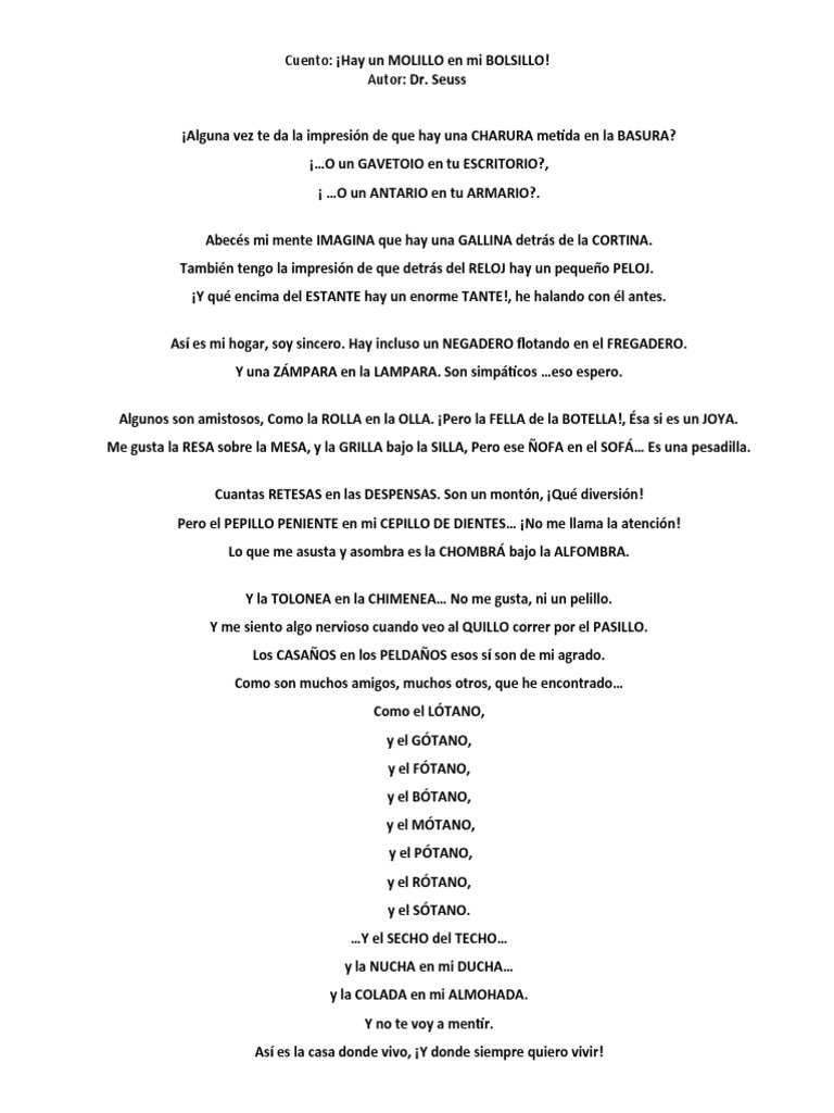 ¡Hay un Molillo en mi Bolsillo! | PDF