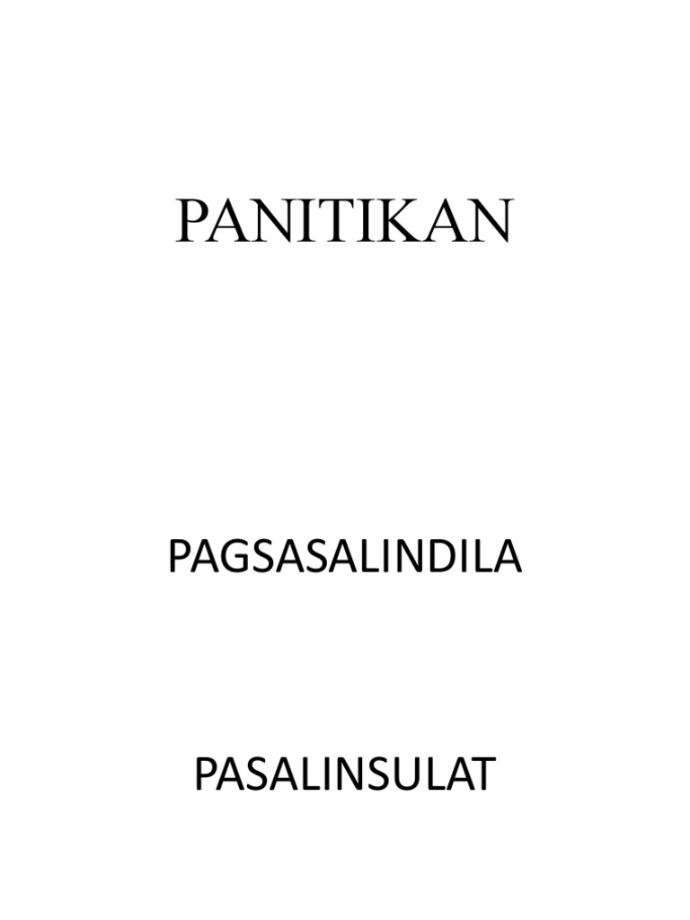 PANITIKAN | PDF