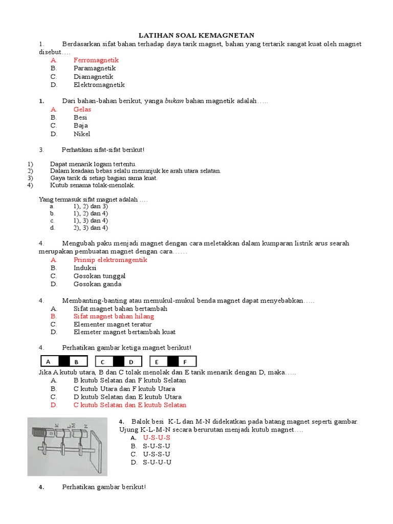 Latihan Soal Kemagnetan Dan Bioteknologi | PDF
