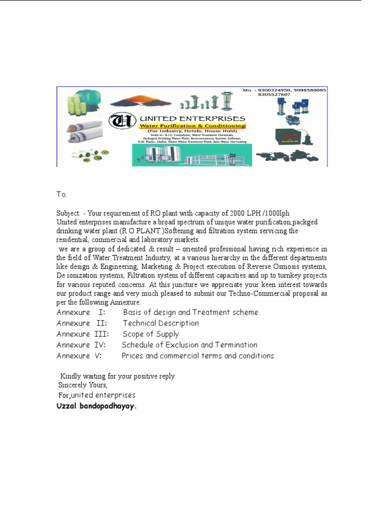 Water Quotation | PDF | Water Purification | Pump