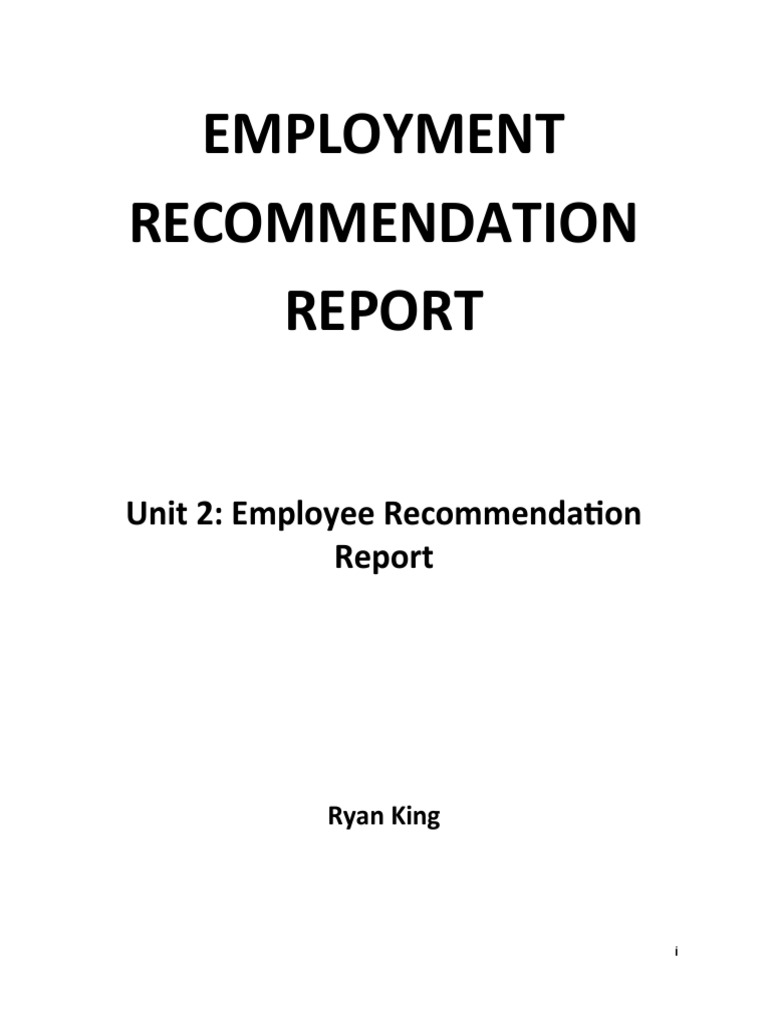 Recommendation Report | PDF