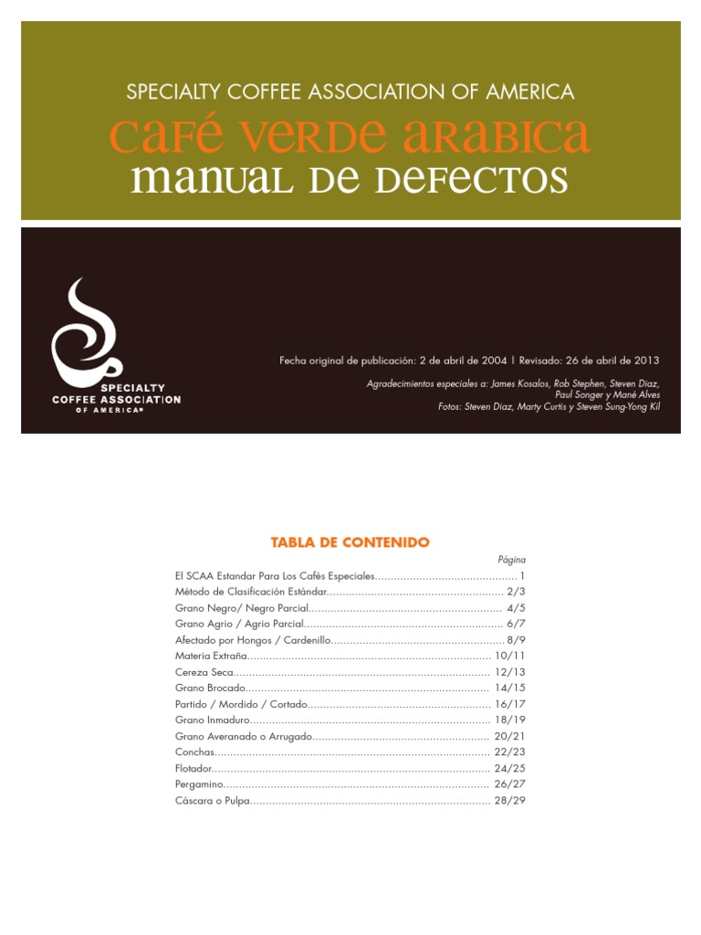 Greencoffee Defecthandbook Spanish Pdf Café Hongo