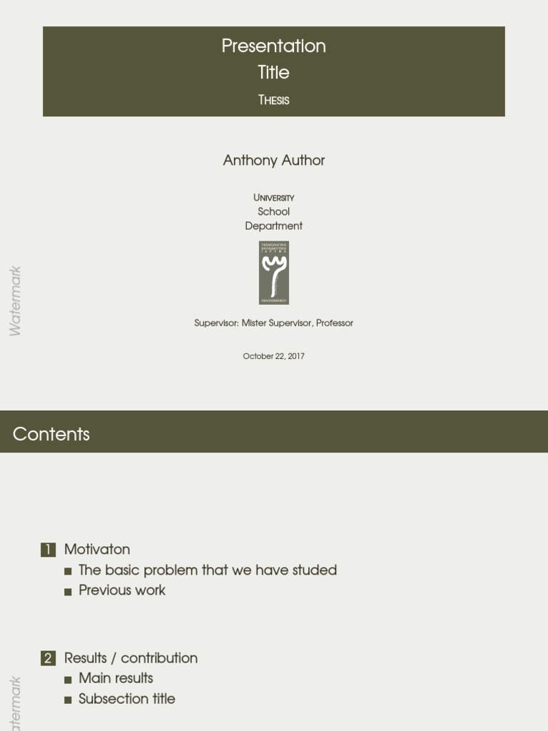 Thesis Presentation Template Beamer English Version DPT of Computer ...