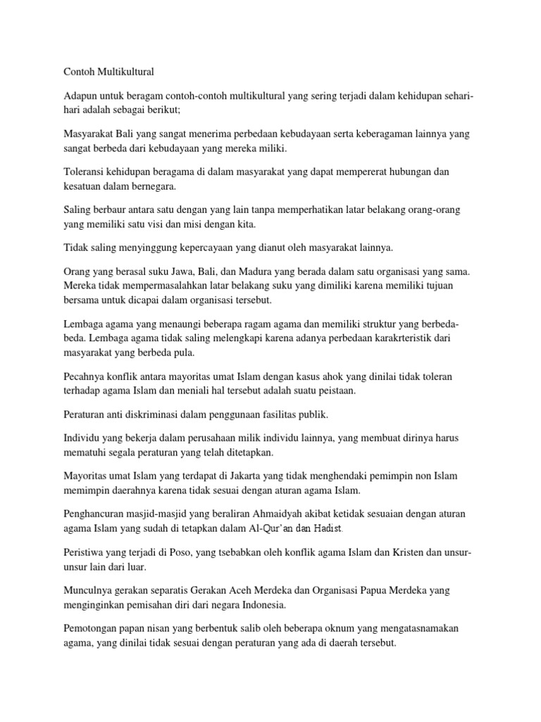 Contoh Multikultural | PDF
