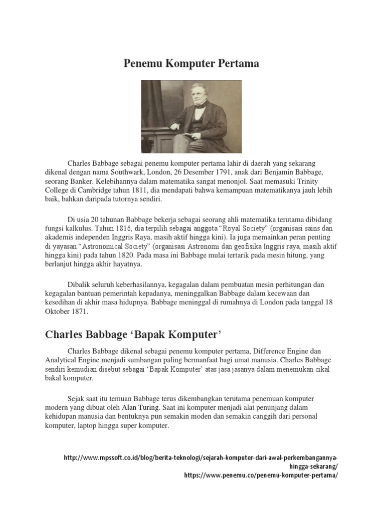 Sejarah Dan Penemu PC | PDF