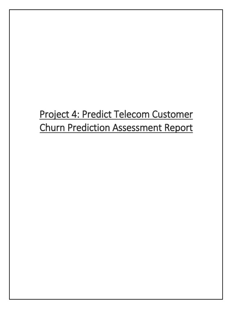 Project 3 - Build A Logistic Regression Model To Predict Custo Mer Churn in Telecom IndustryV1.0 ...