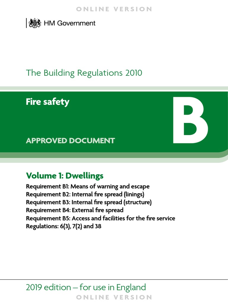 Approved Document B Fire Safety Dwellings Volume 1 | PDF | Prevention ...