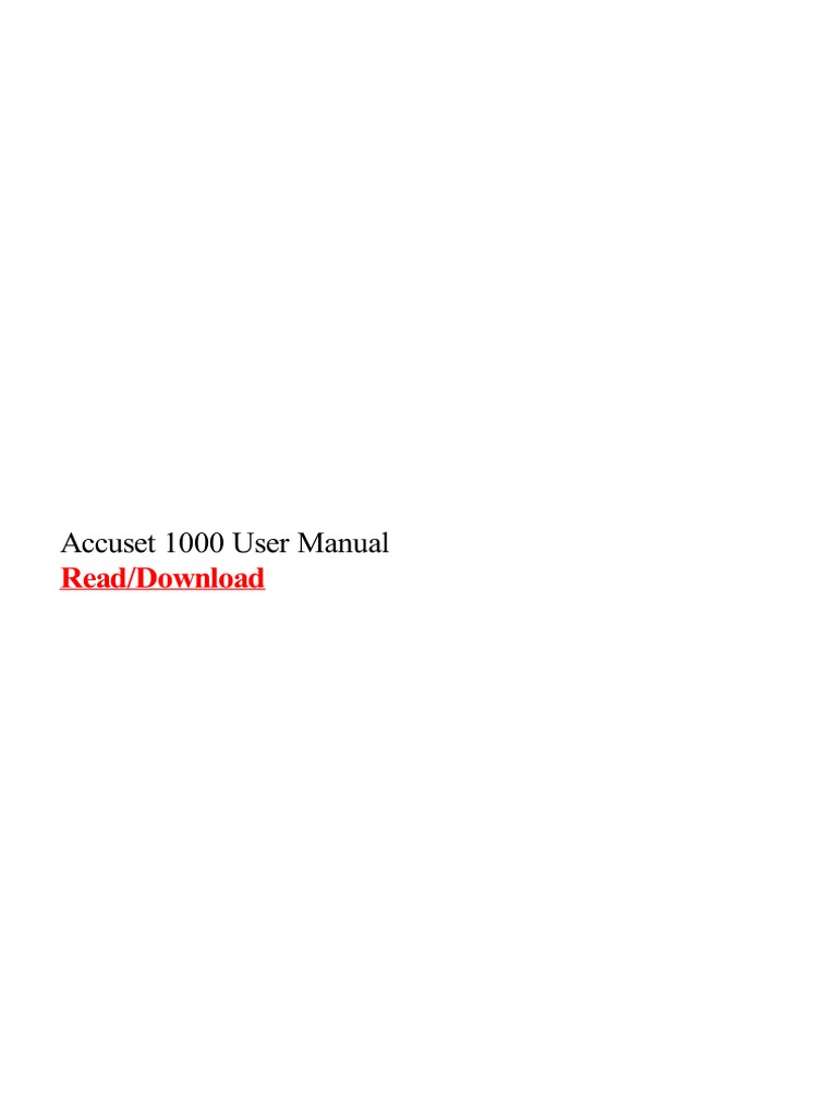 Accuset 1000 User Manual | PDF | Office Equipment | Computing