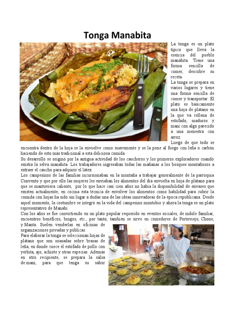 Tonga Manabita: Receta Tradicional | PDF | Cilantro | Salsa