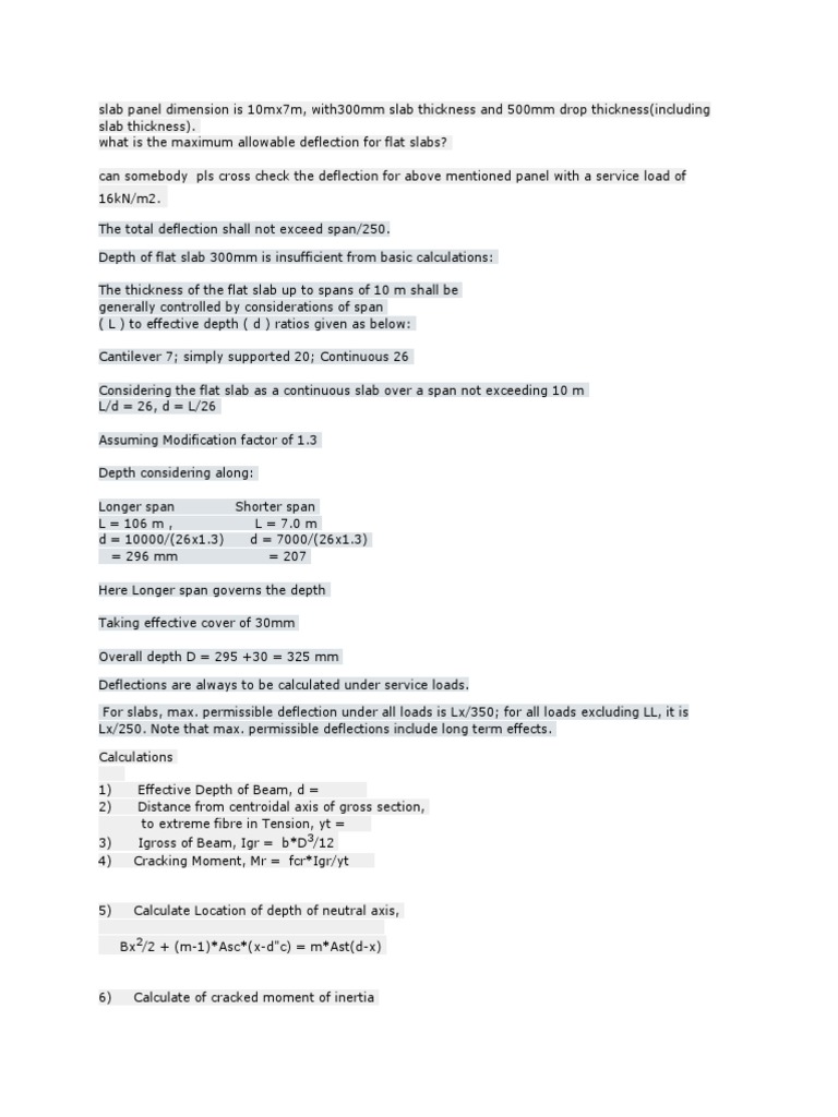 Maximum Deflection for Flat Slabs | PDF | Beam (Structure) | Fracture