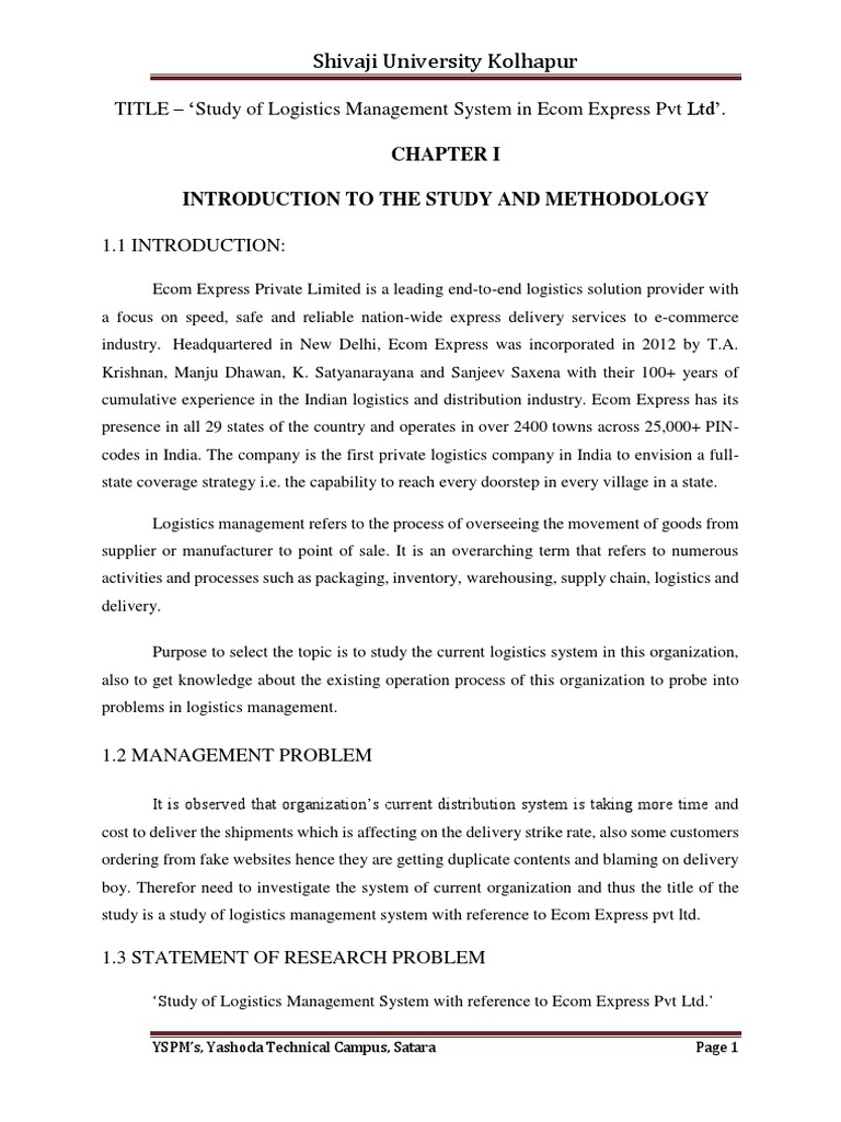 Final Project Rushikesh | PDF | E Commerce | Logistics