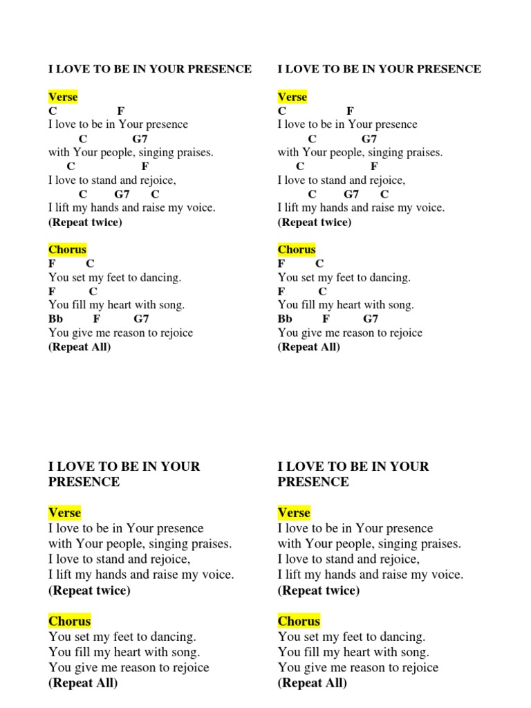 I Love To Be in Your Presence Chords by Paul Baloche | PDF I Love To Be in Your Presence Chords by Paul Baloche | PDF