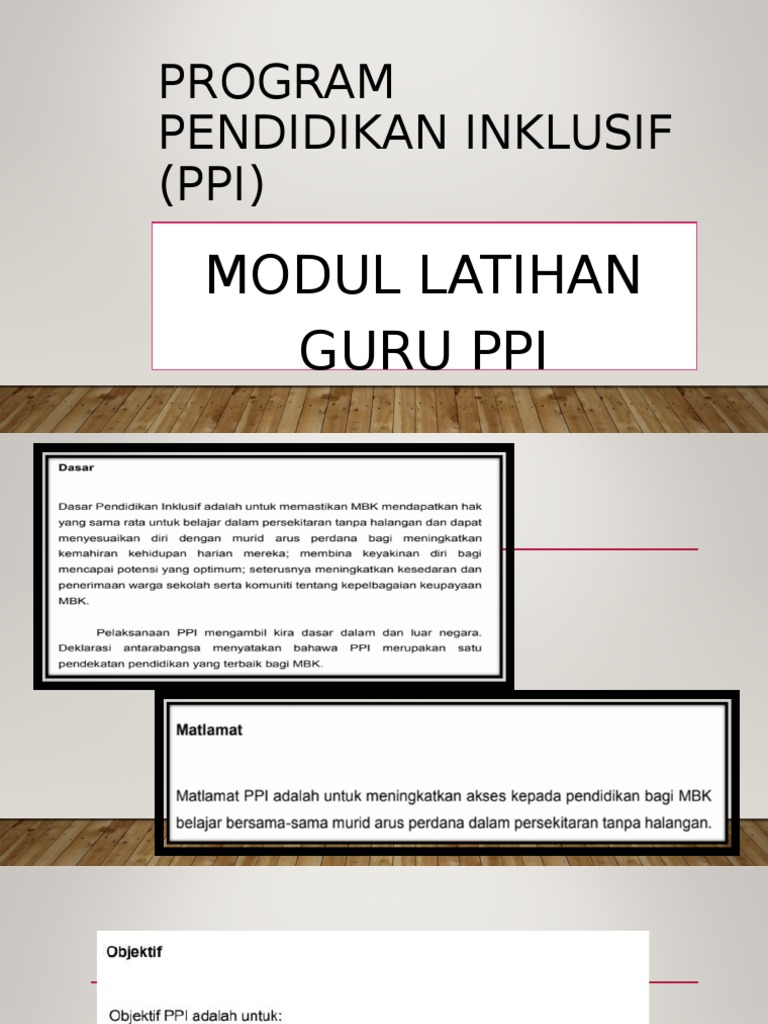 Program Pendidikan Inklusif (Ppi) | PDF