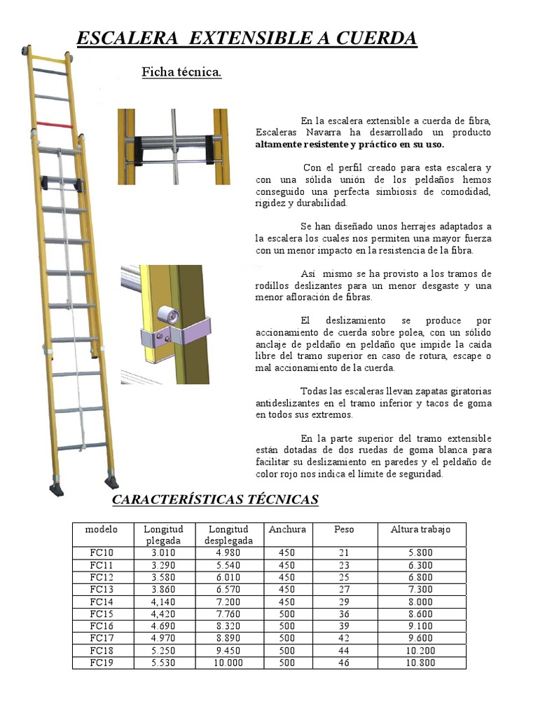 Ficha Tecnica de Escalera Extendible | PDF | Bienes manufacturados | Equipo
