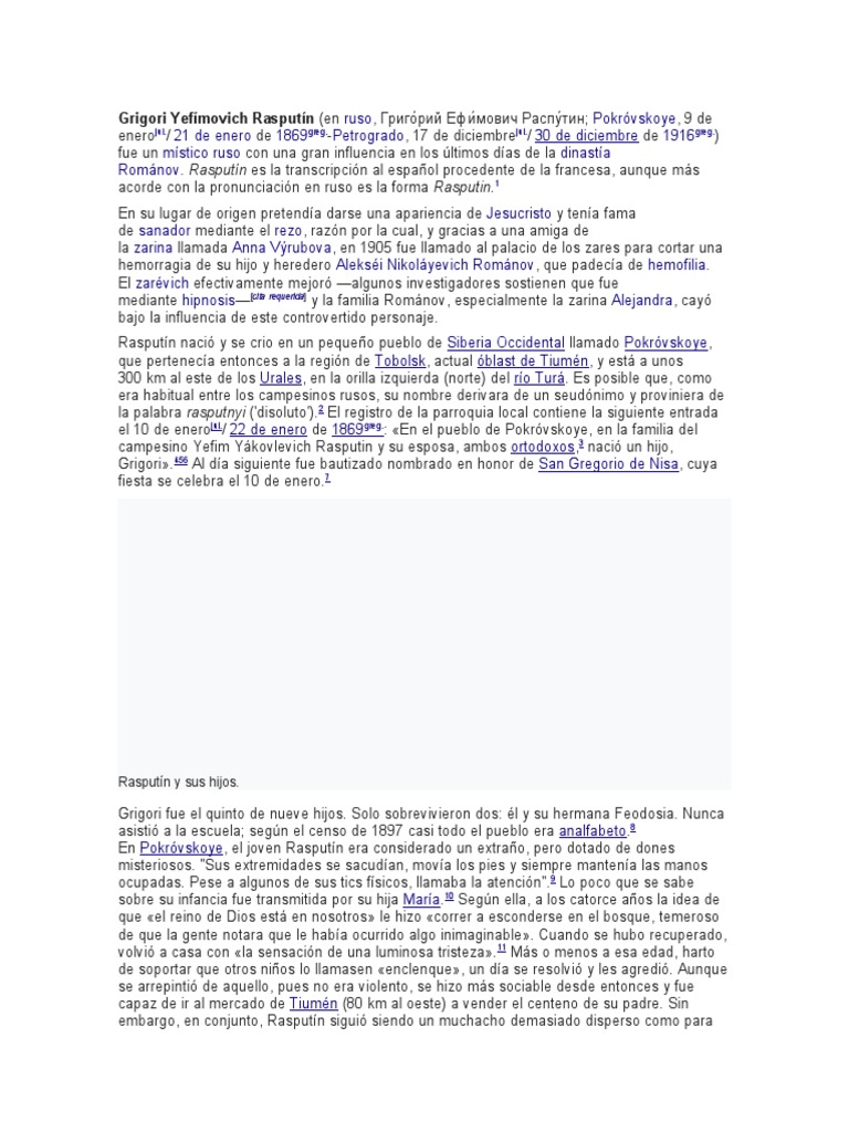 Grigori Rasputín | PDF | Grigori Rasputin | Religión y creencia