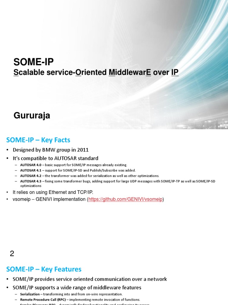 SOME-IP Intro | PDF | Internet Protocol Suite | Transmission Control ...