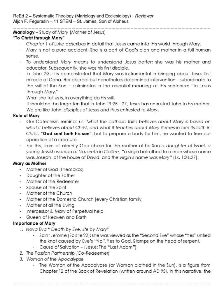 Mariology | PDF | Mary, Mother Of Jesus | Catholic Church