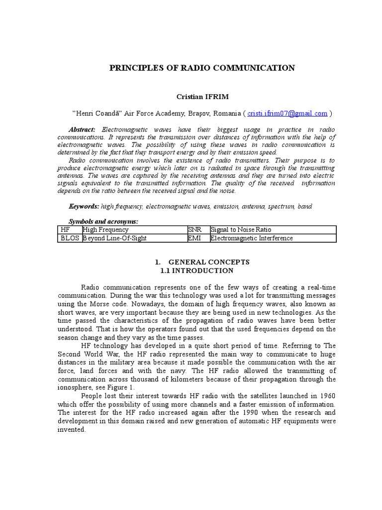 Principles of Radio Communications | PDF | High Frequency | Ionosphere