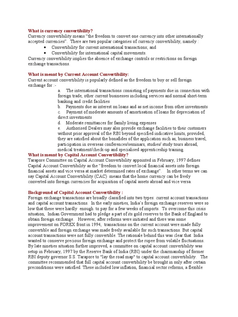 What Is Currency Convertibility | PDF
