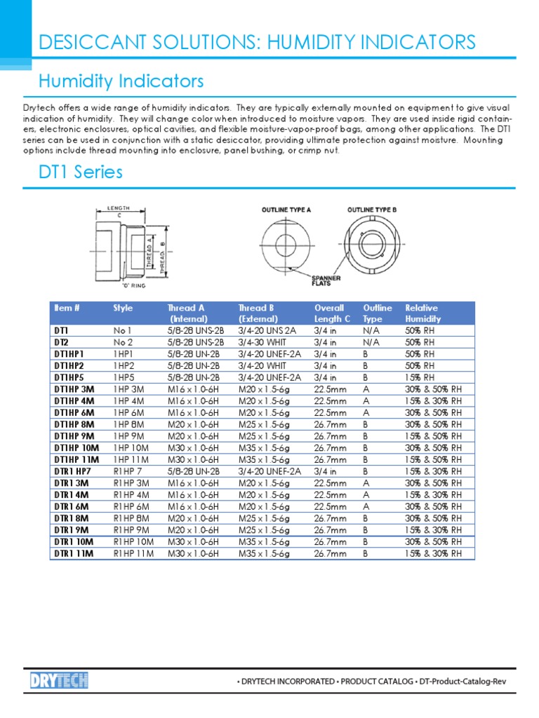 Humidity Indicators Catalog | PDF | Manufactured Goods | Applied And ...